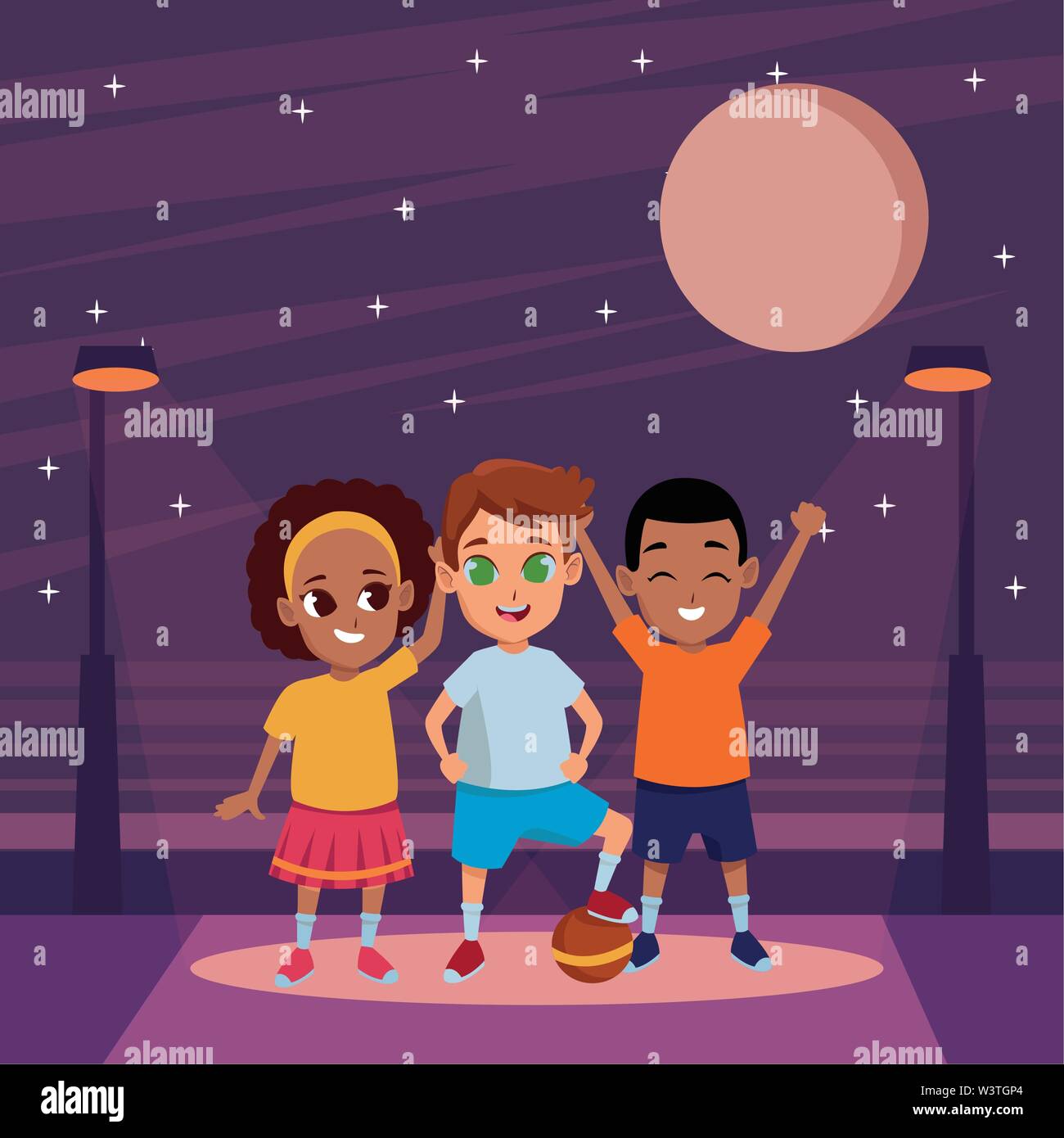 Little kids having fun and smiling cartoons Stock Vector Image & Art ...