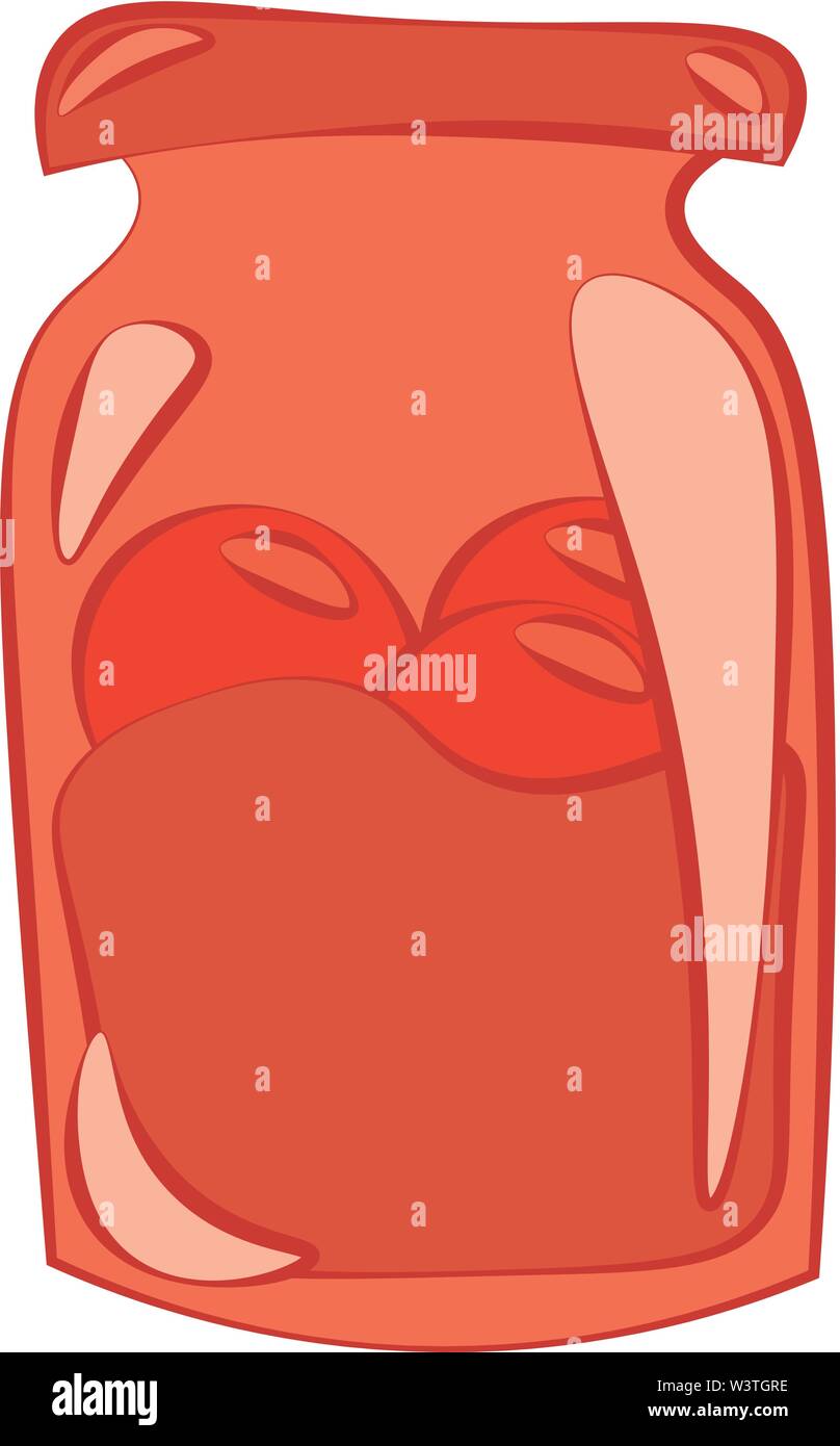 A red jar full of tomatoes, vector, color drawing or illustration Stock ...