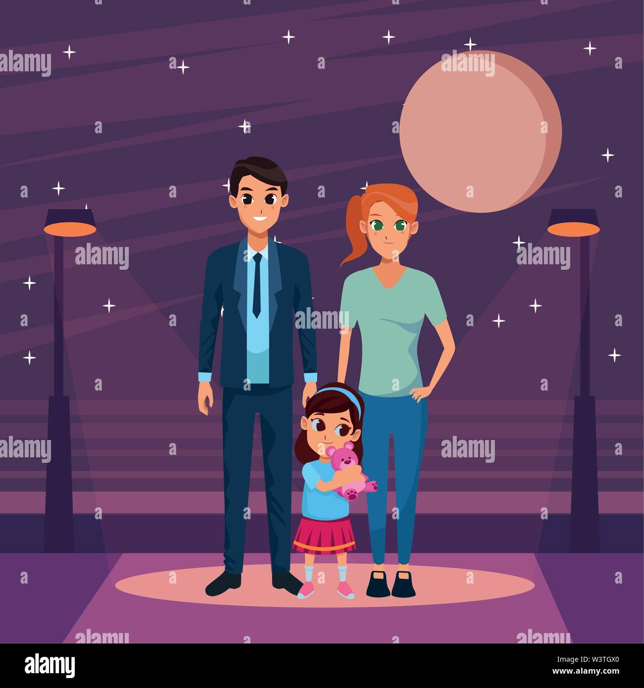 Family parents and childrens cartoons Stock Vector Image & Art - Alamy