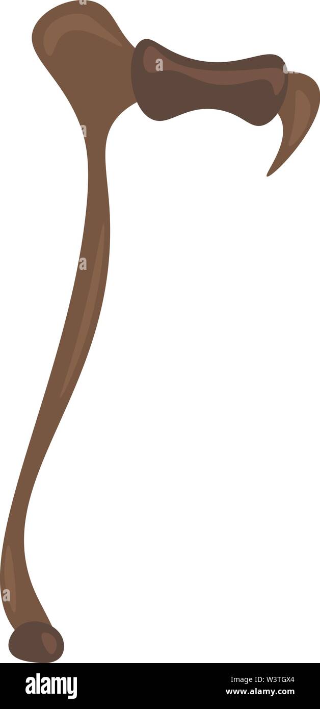 A long walking stick in brown color, vector, color drawing or ...