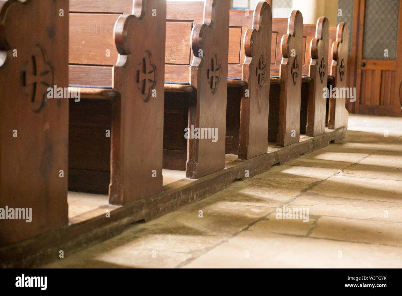 interior church pews Stock Photo - Alamy