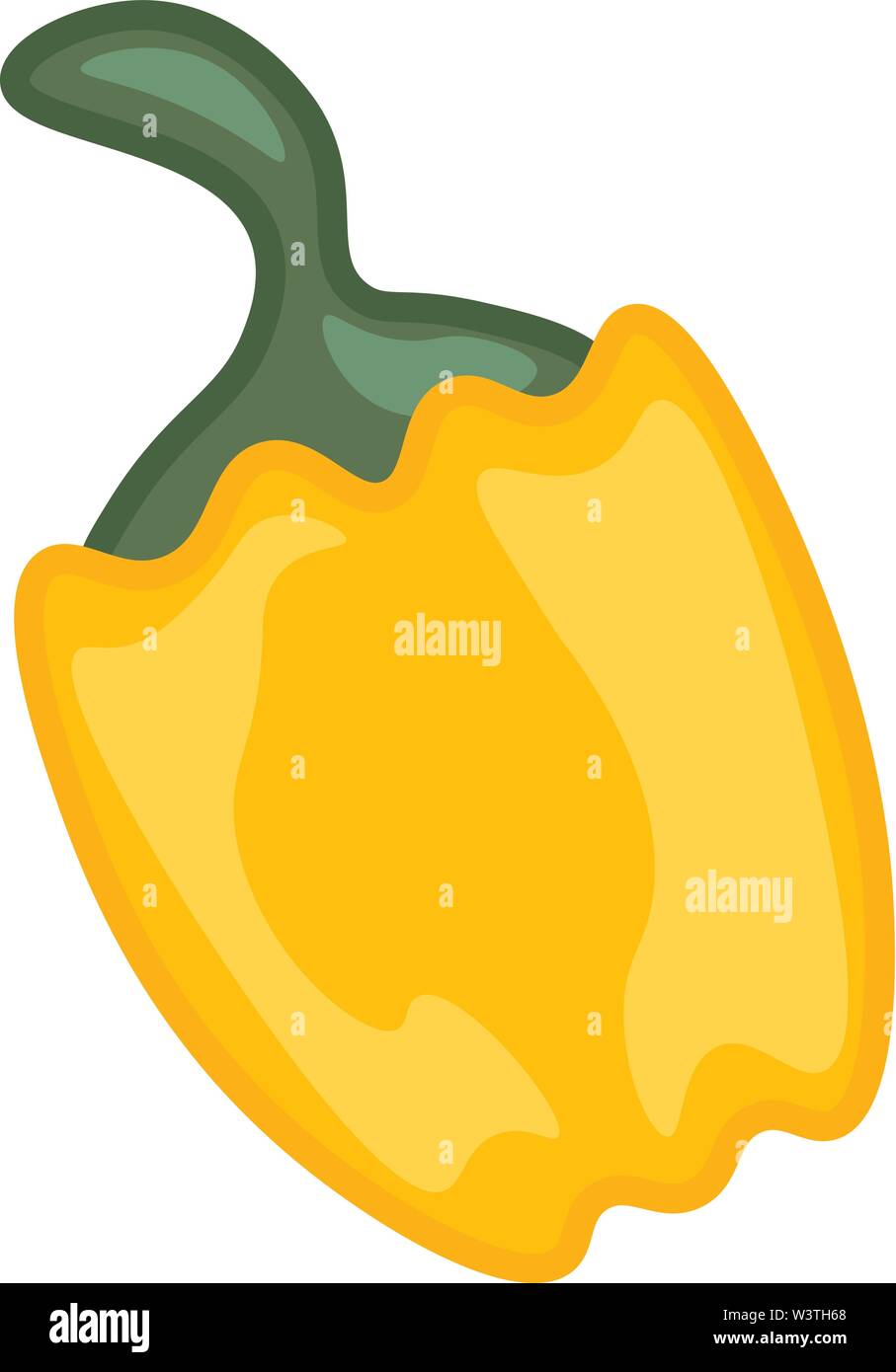 A big fresh yellow pepper, vector, color drawing or illustration Stock ...