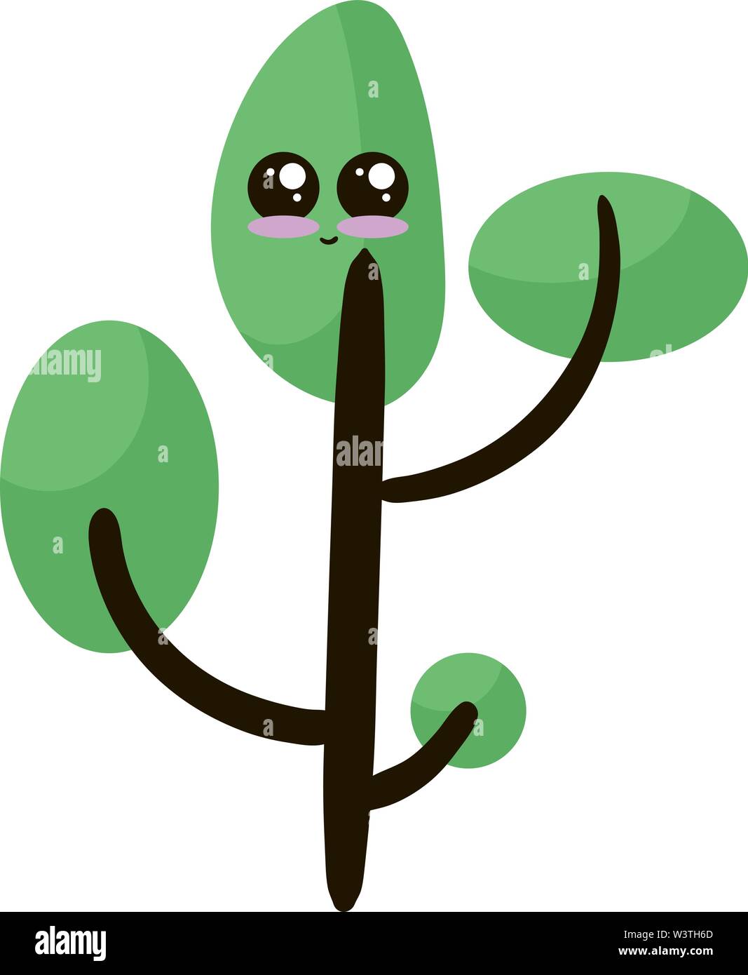 Skinny tree with eyes, illustration, vector on white background Stock ...