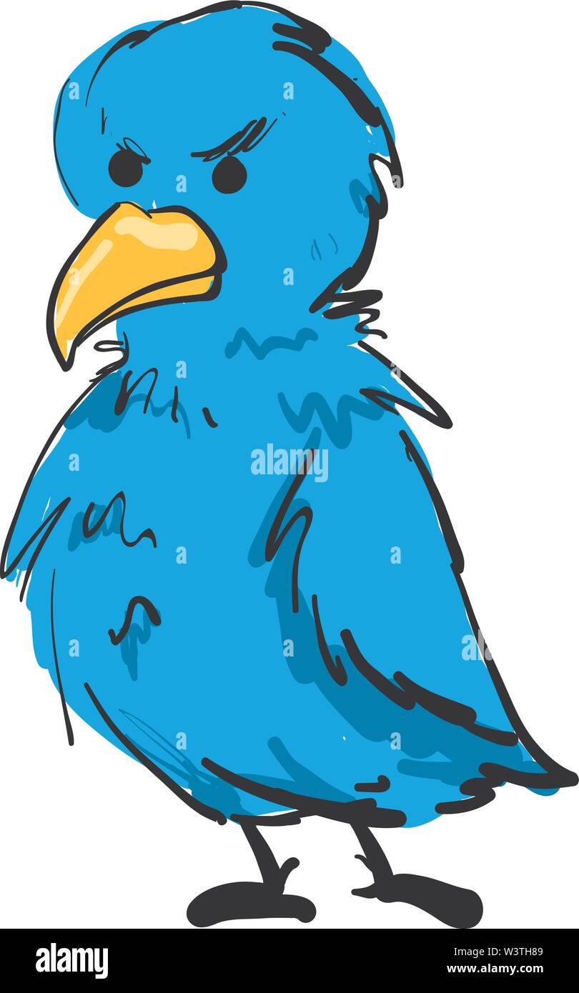 Blue bird illustration angry hi-res stock photography and images - Alamy