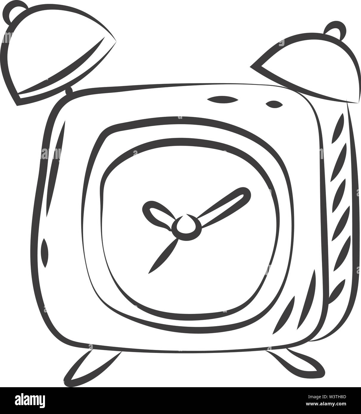 Alarm clock sketch, illustration, vector on white background Stock ...