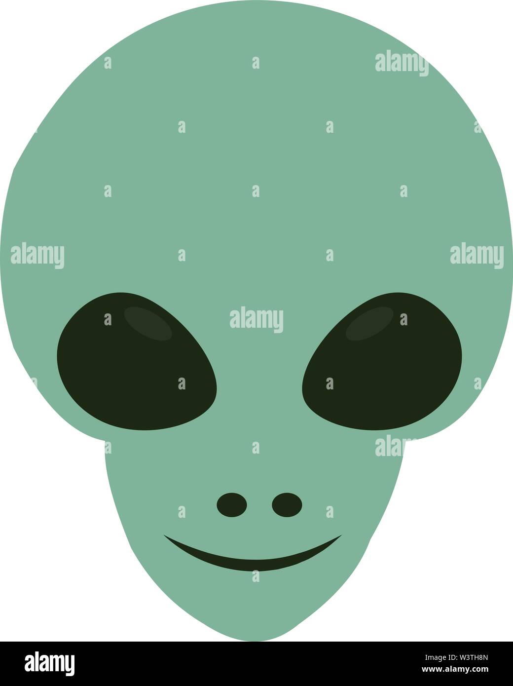 Smilling alien, illustration, vector on white background Stock Vector ...