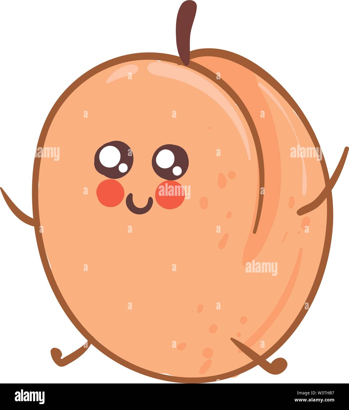 Cute pink apricot. illustration, vector on white background Stock ...