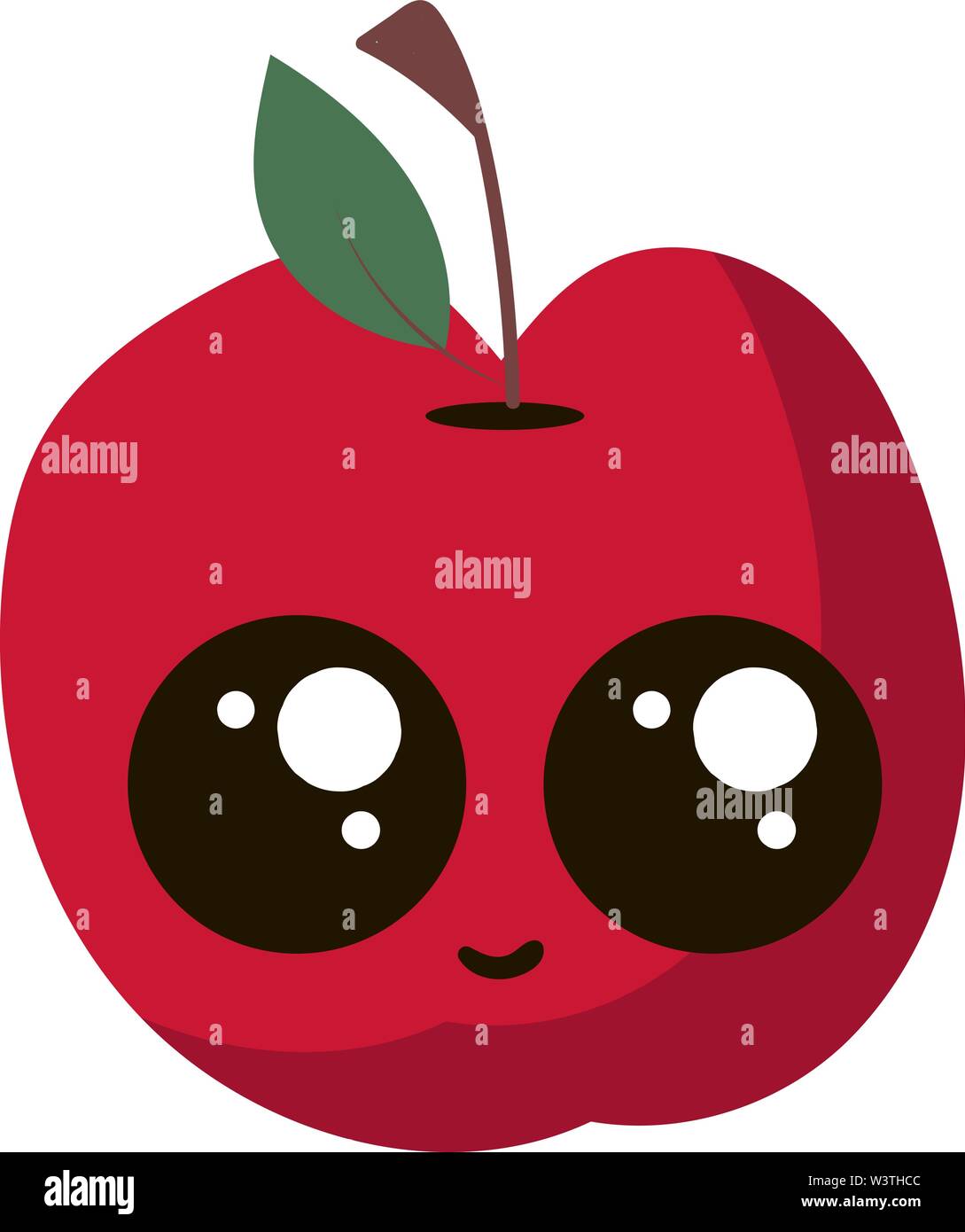 Cute red apple, illustration, vector on white background Stock Vector ...