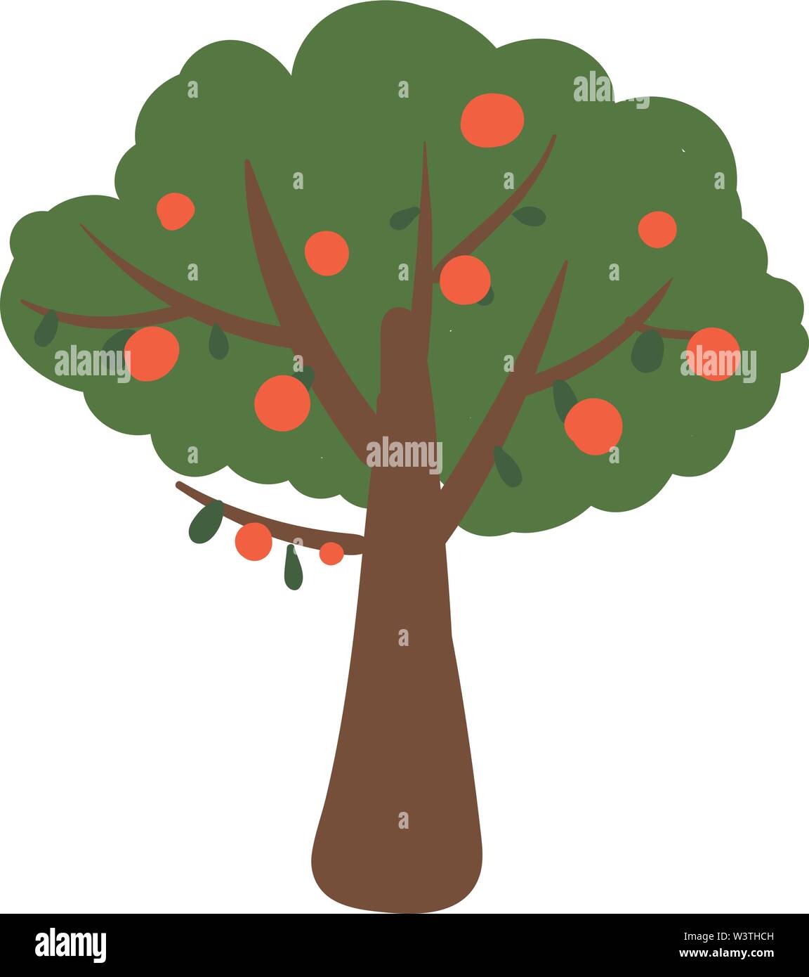 Old apple on tree Stock Vector Images - Alamy