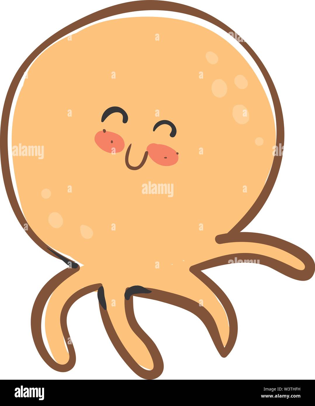 Cute baby octopus, illustration, vector on white background Stock ...