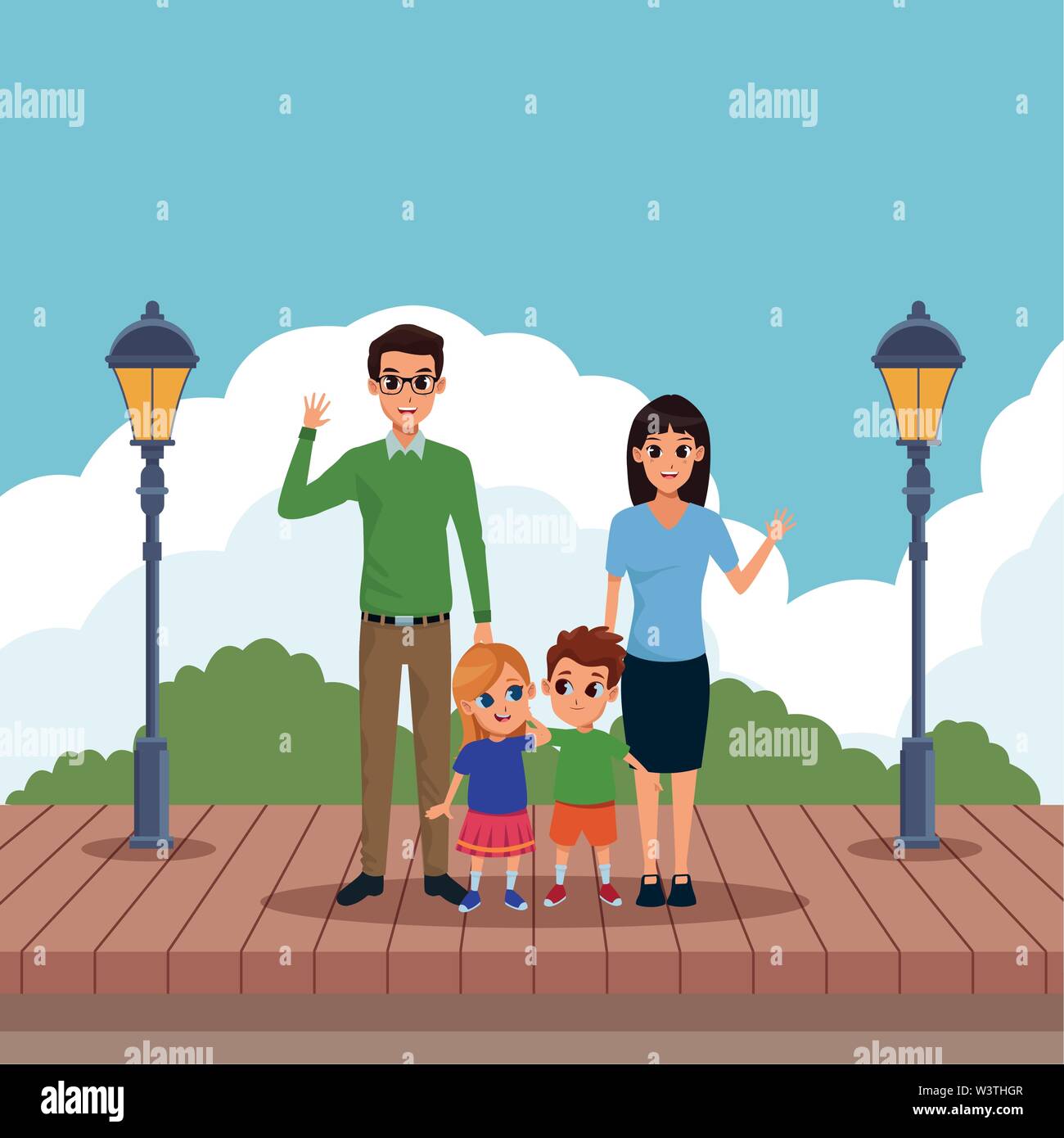 Family parents and childrens cartoons Stock Vector Image & Art - Alamy