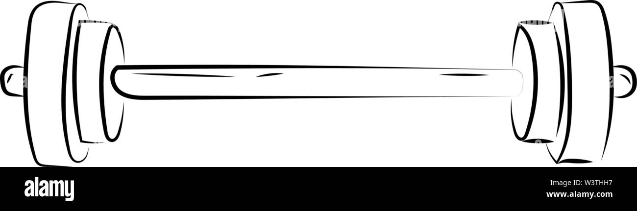 Heavy barbell, illustration, vector on white background Stock Vector ...