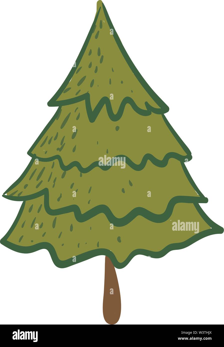 Christmas bush, illustration, vector on white background Stock Vector ...