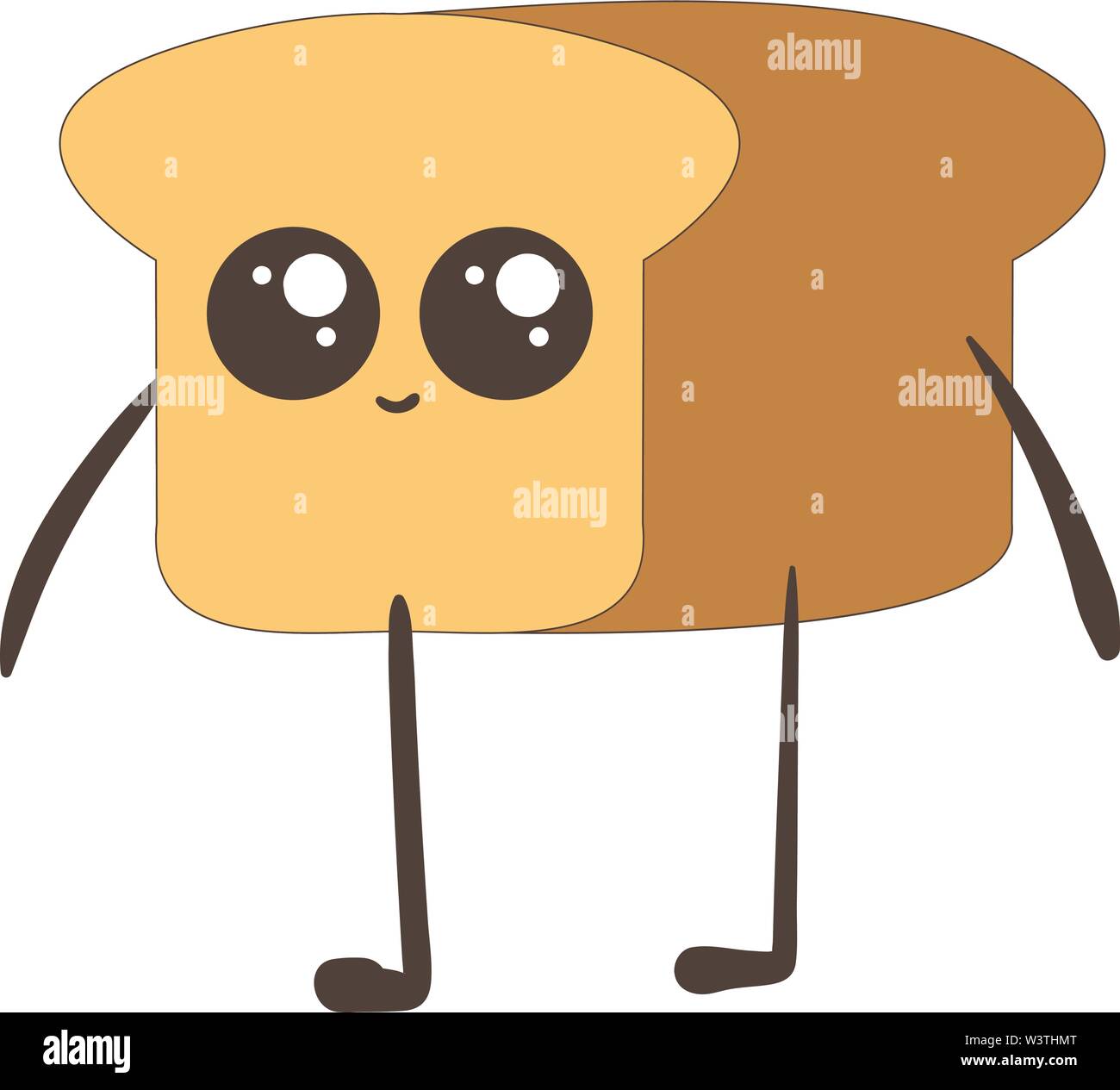 Happy bread loaf, illustration, vector on white background Stock Vector ...