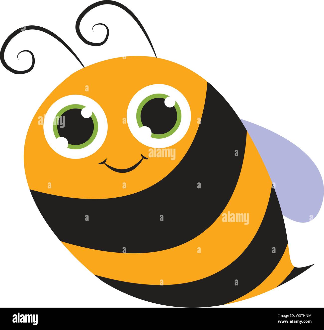 Cute bee, illustration, vector on white background Stock Vector Image ...