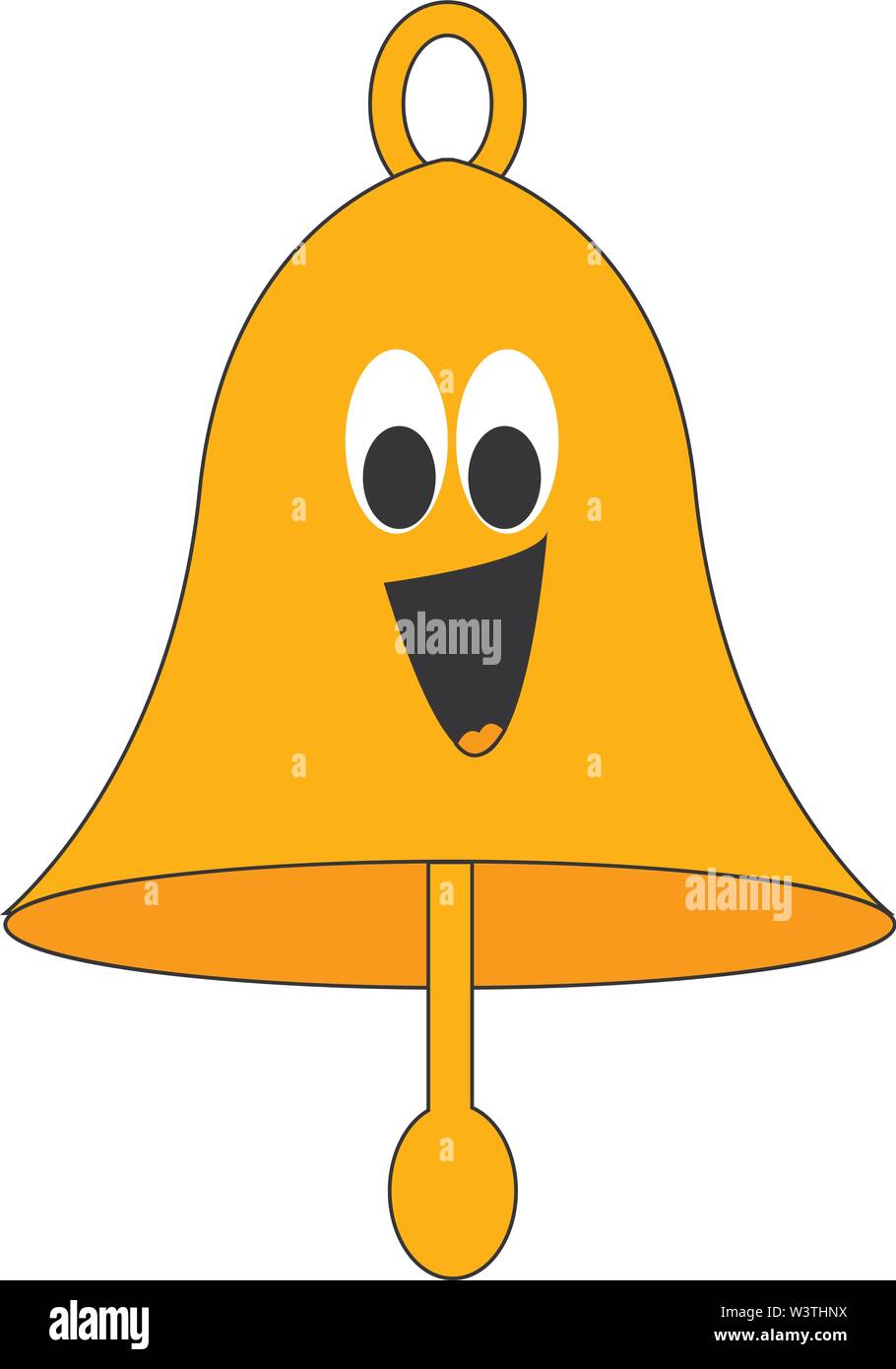 Happy bell smiling, illustration, vector on white background Stock ...