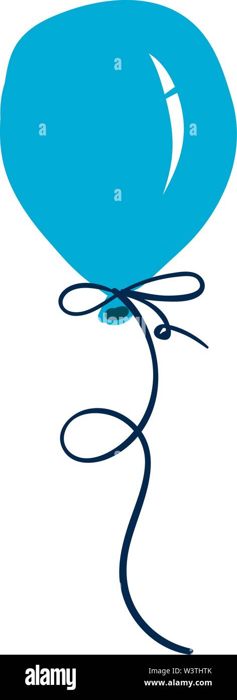 Beautiful blue balloon, illustration, vector on white background Stock ...