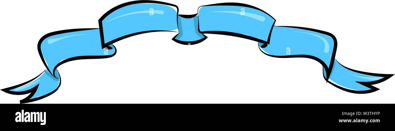 Long blue ribbon, illustration, vector on white background Stock Vector ...
