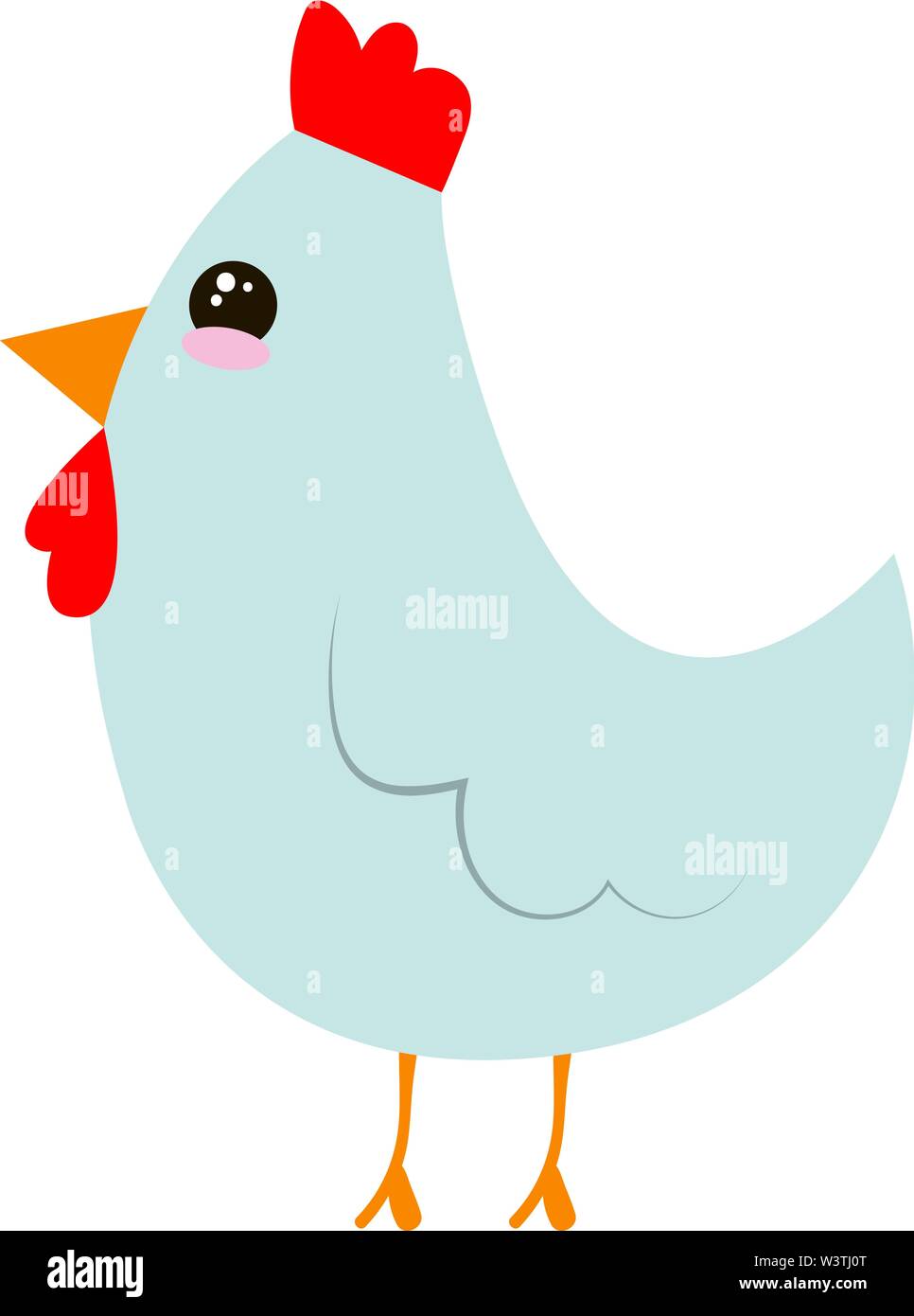 Blue little hen, illustration, vector on white background Stock Vector ...