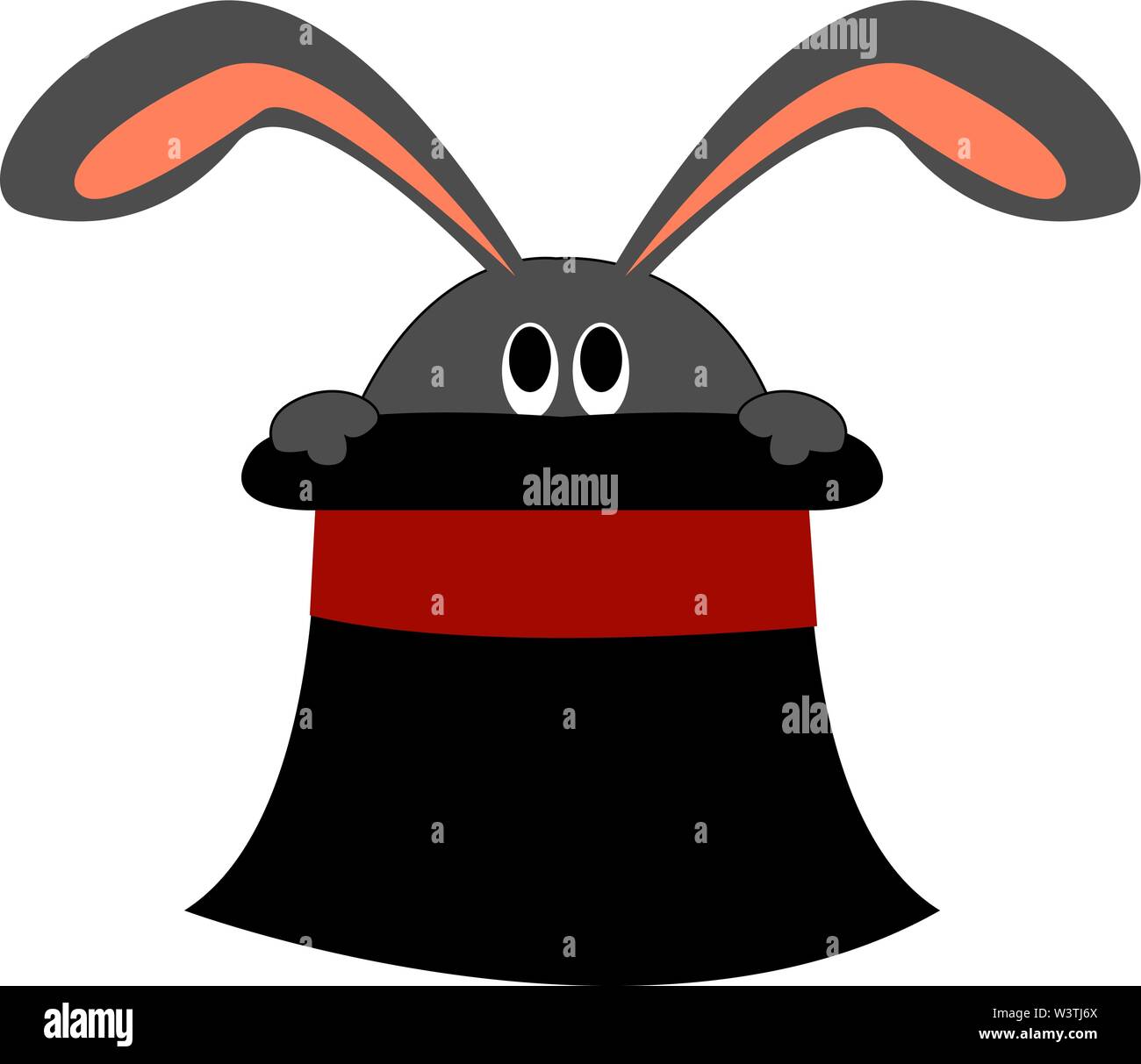 Bunny in hat, illustration, vector on white background Stock Vector ...