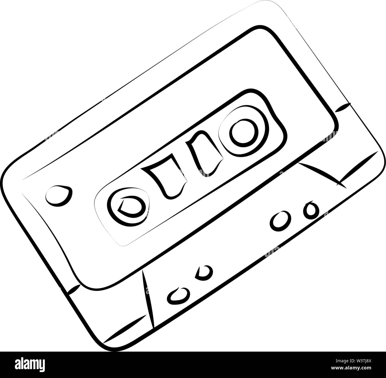 Cassette sketch, illustration, vector on white background Stock Vector ...
