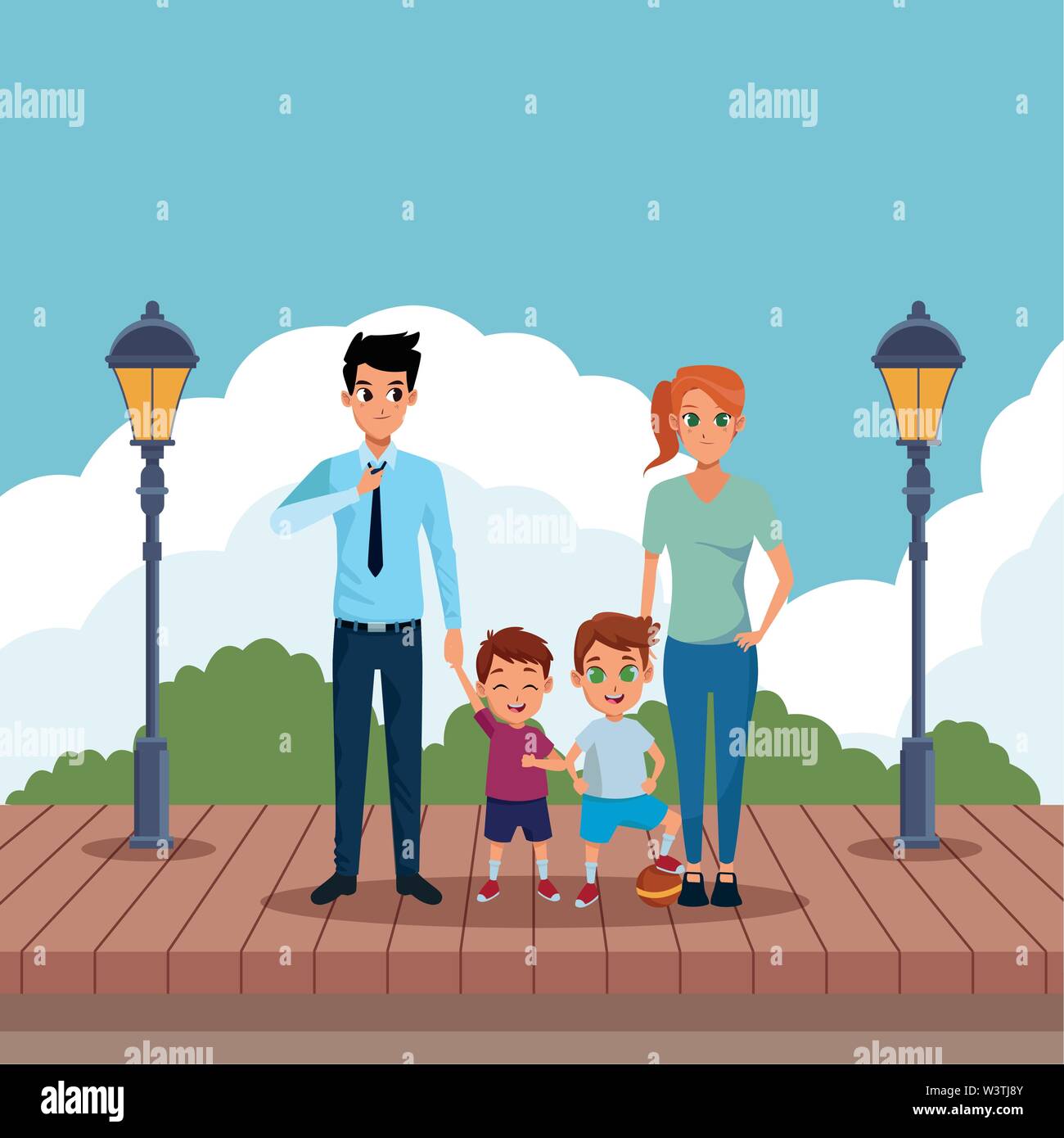 Family parents and childrens cartoons Stock Vector Image & Art - Alamy