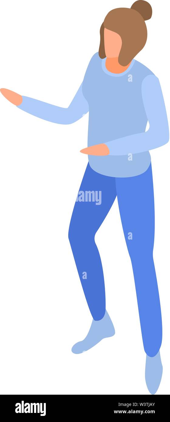 Talking student girl icon, isometric style Stock Vector Image & Art - Alamy