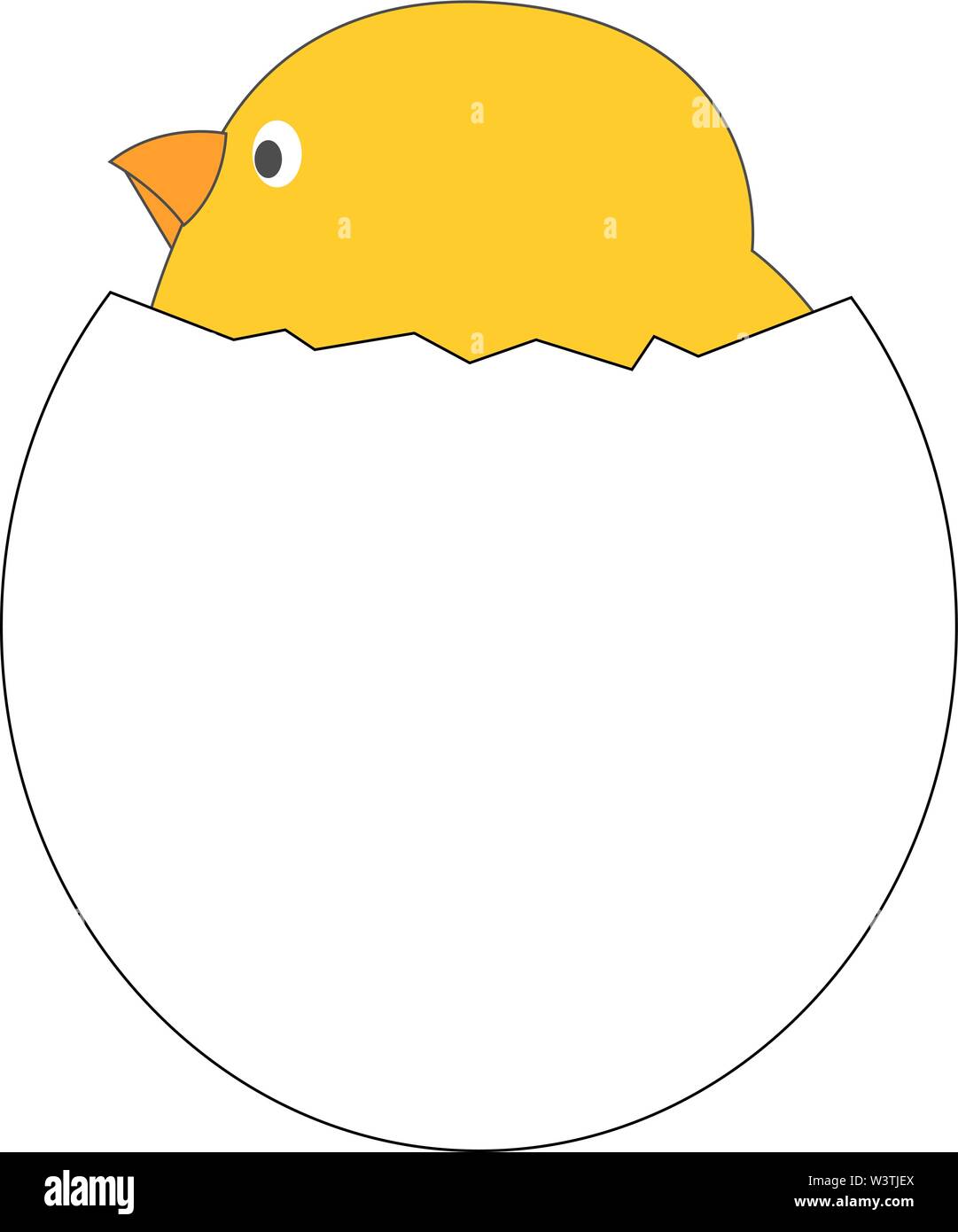 Chick in egg, illustration, vector on white background Stock Vector ...
