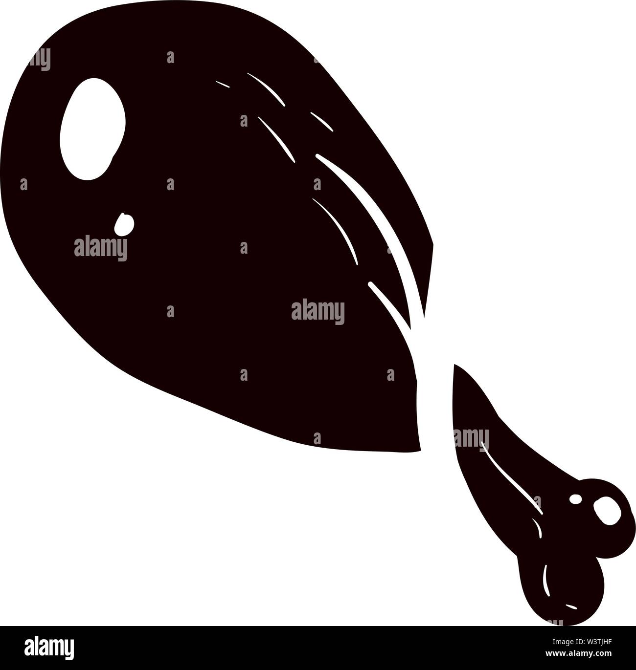 Chicken thigh, illustration, vector on white background Stock Vector ...