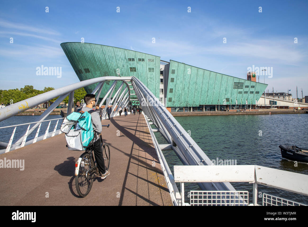Amsterdam, Netherlands, bridge to the Nemo Science Museum Stock Photo ...
