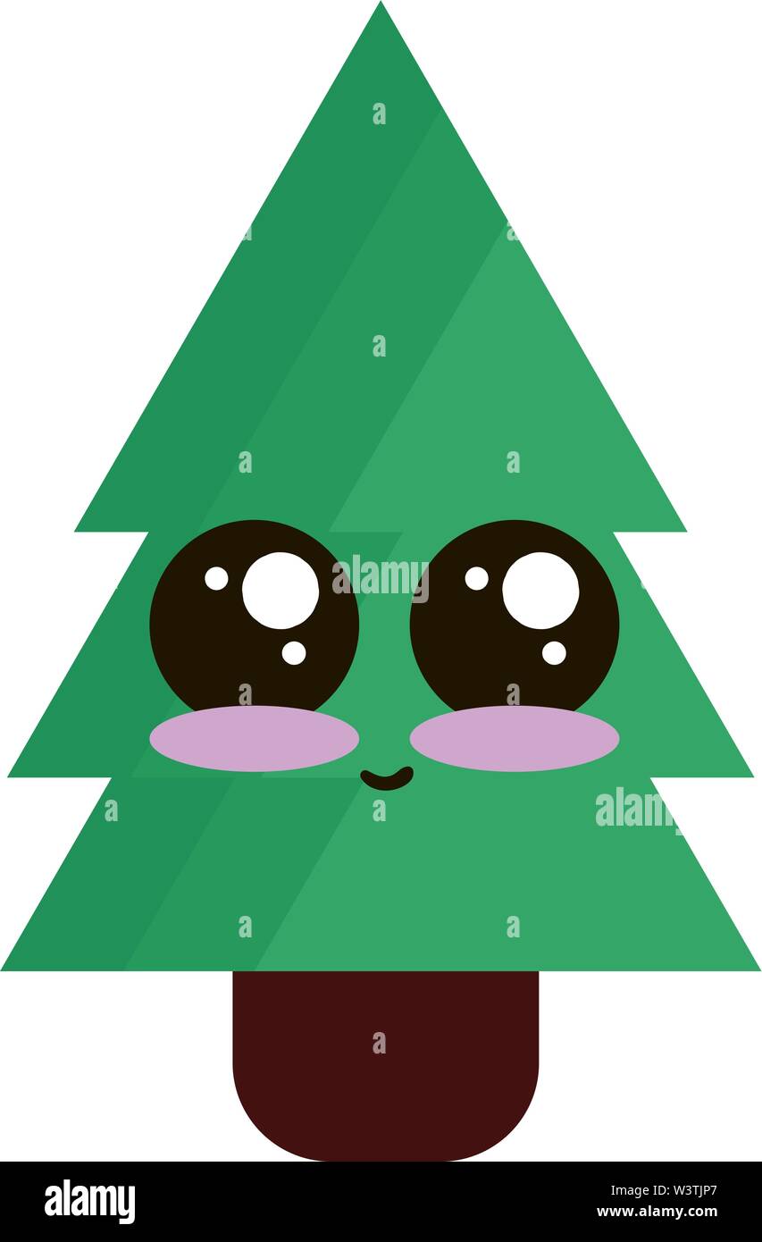 Cute christmas tree, illustration, vector on white background Stock ...