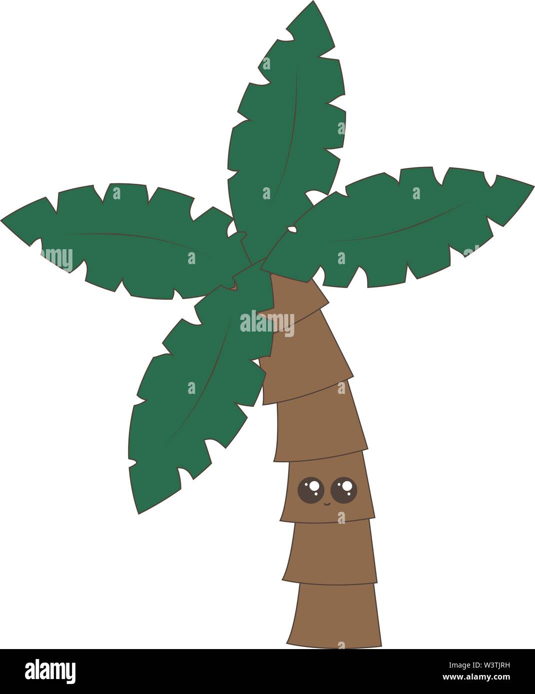 Cute coconut tree, illustration, vector on white background Stock ...