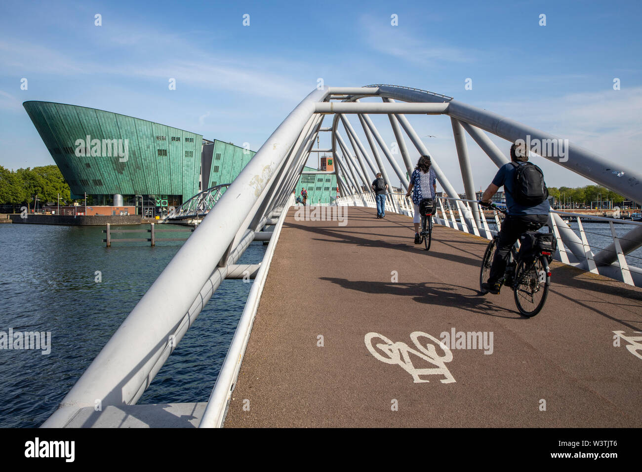 Amsterdam, Netherlands, bridge to the Nemo Science Museum Stock Photo ...