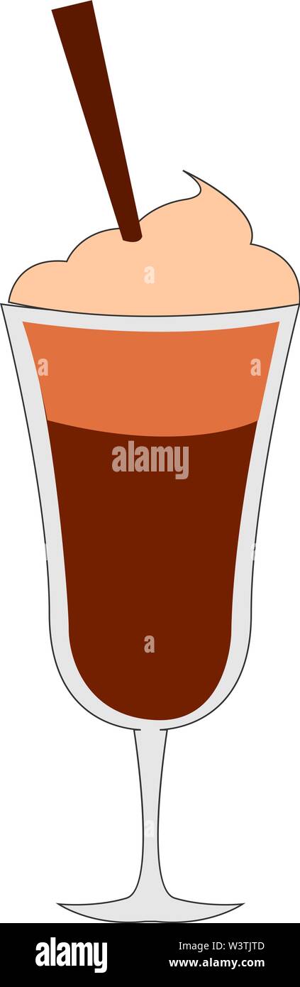 Ice coffee, illustration, vector on white background Stock Vector Image ...