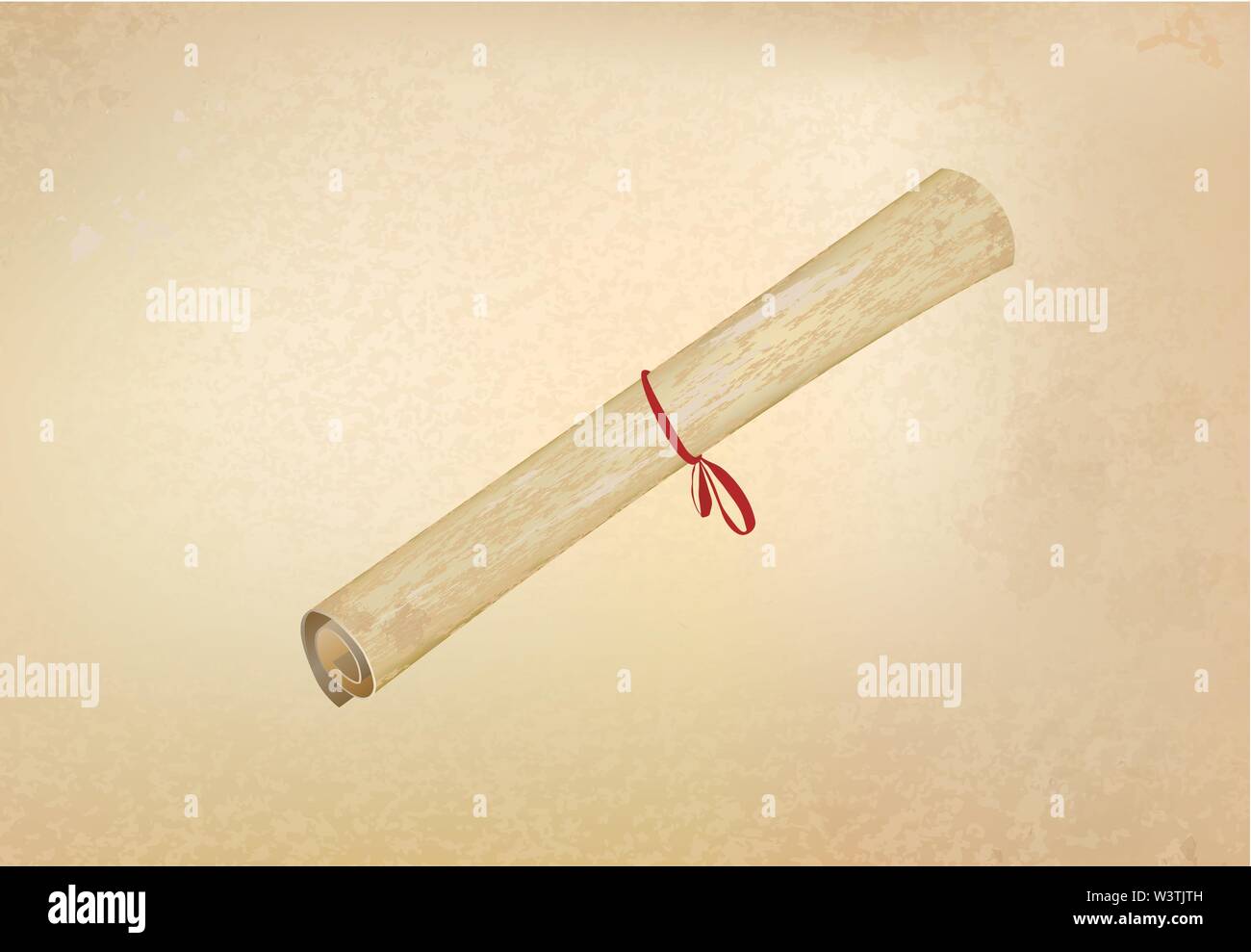 Vellum or papyrus opened scroll, vector background or mockup template ...