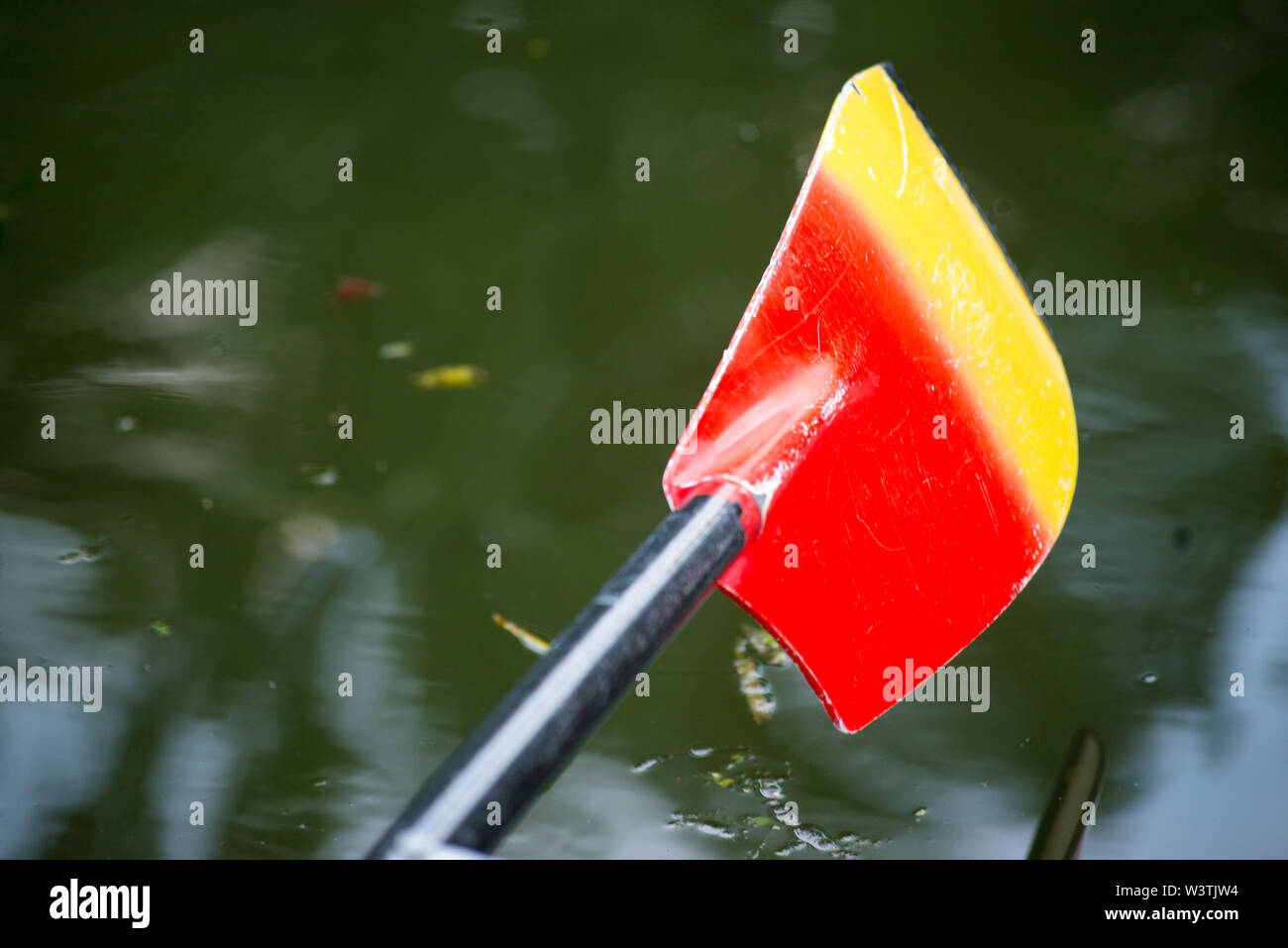 Rowing oar in air with river in background Stock Photo - Alamy