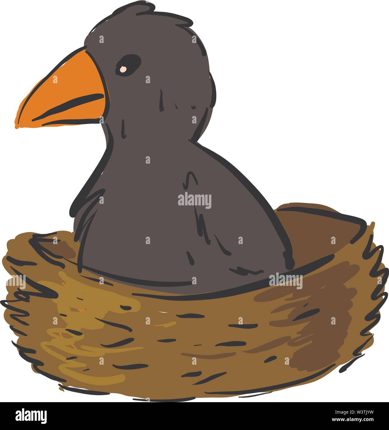 Raven in nest Stock Vector Images - Alamy