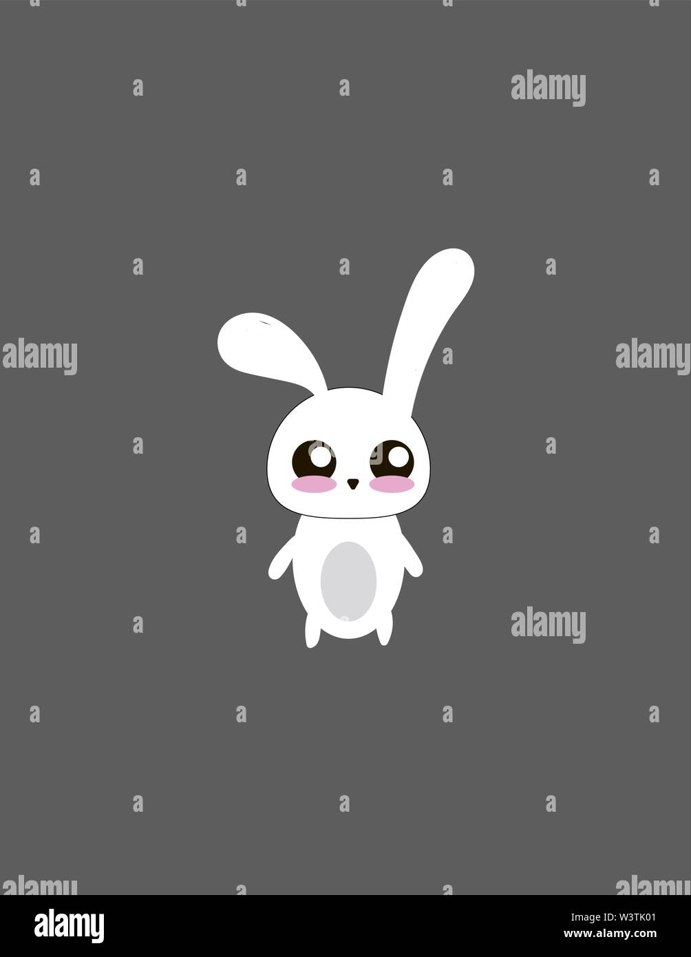 Cute little bunny, illustration, vector on white background Stock ...