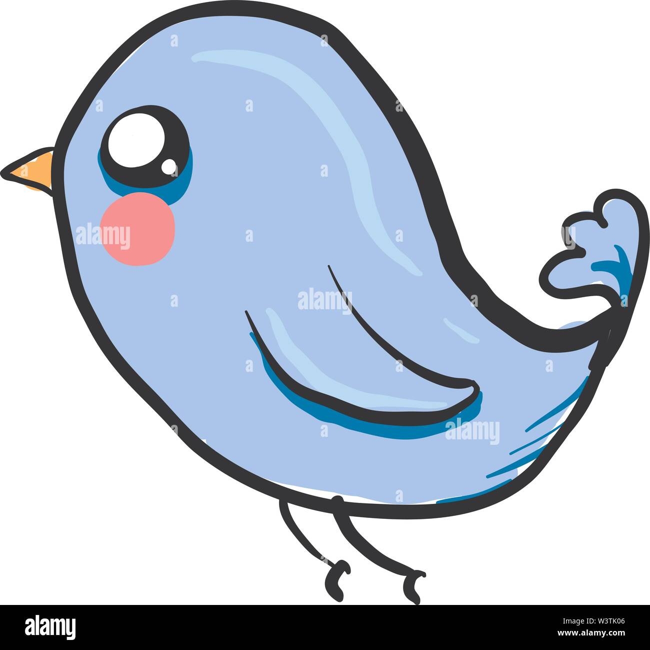 Funny small blue bird on Stock Vector Images - Alamy