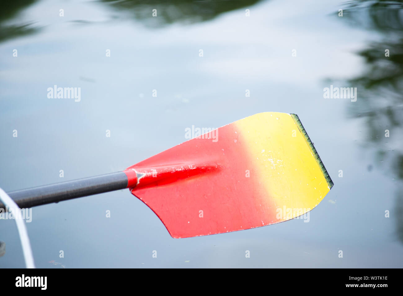 Rowing oar in air with river in background Stock Photo - Alamy