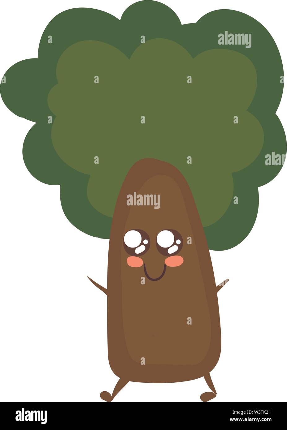 Cute tree with eyes, illustration, vector on white background Stock ...