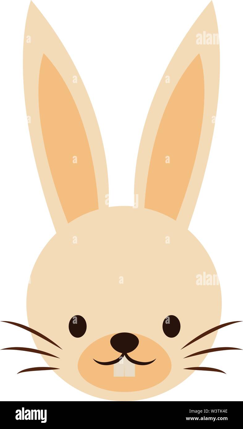 Cute rabbit with long ears, illustration, vector on white background ...