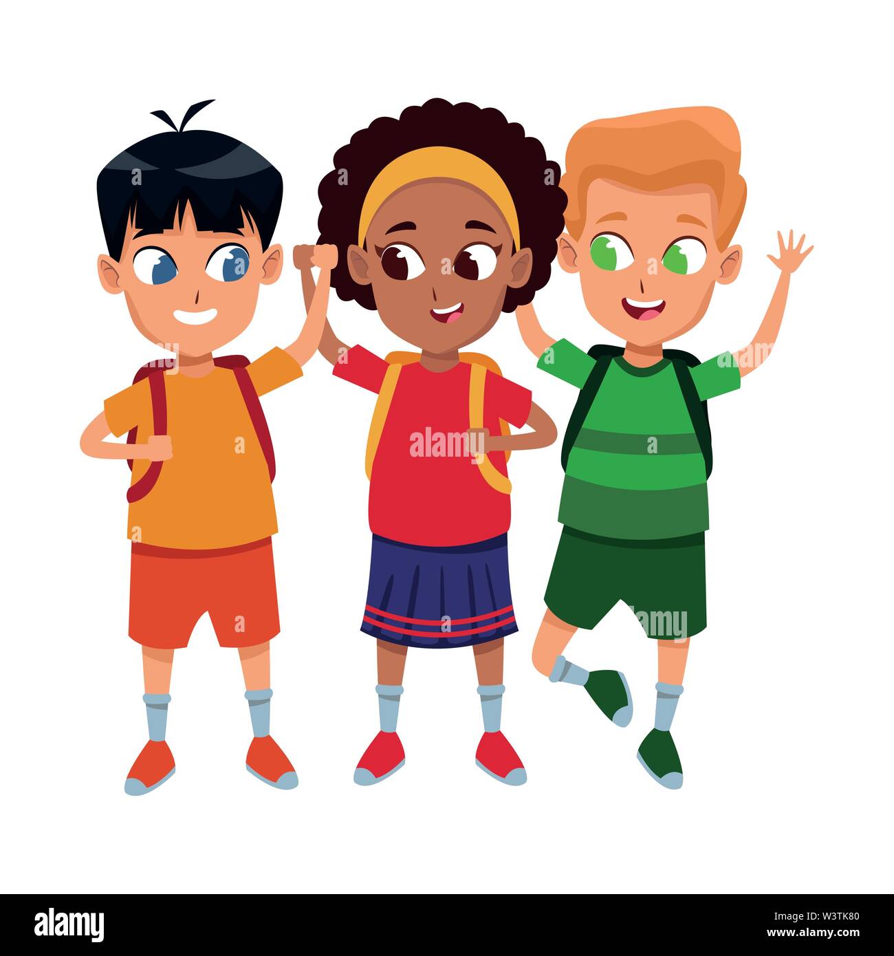 childhood cute school students cartoon Stock Vector Image & Art - Alamy
