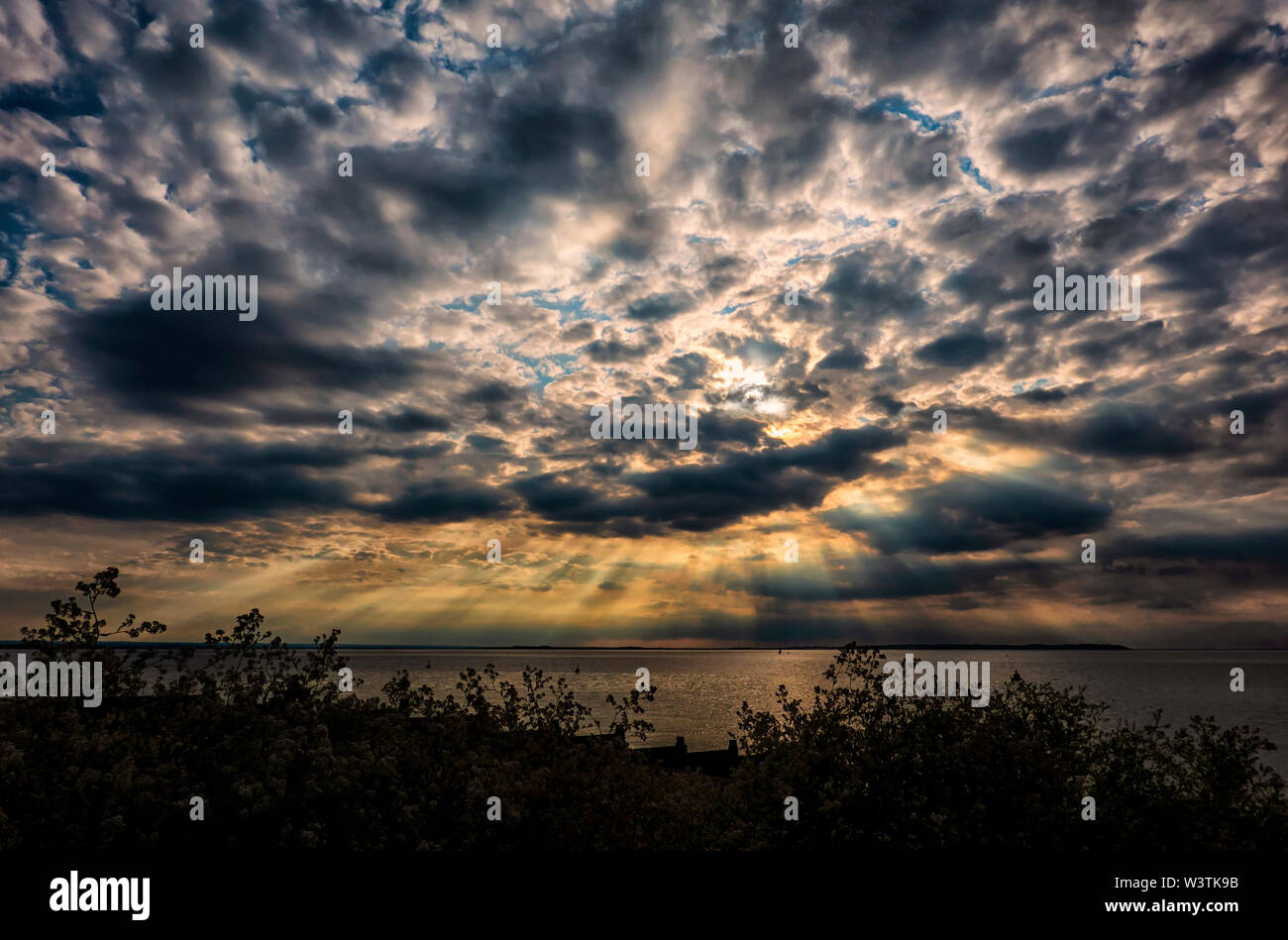 Sunset over the Estuary,Whitstable,Kent,England Stock Photo - Alamy