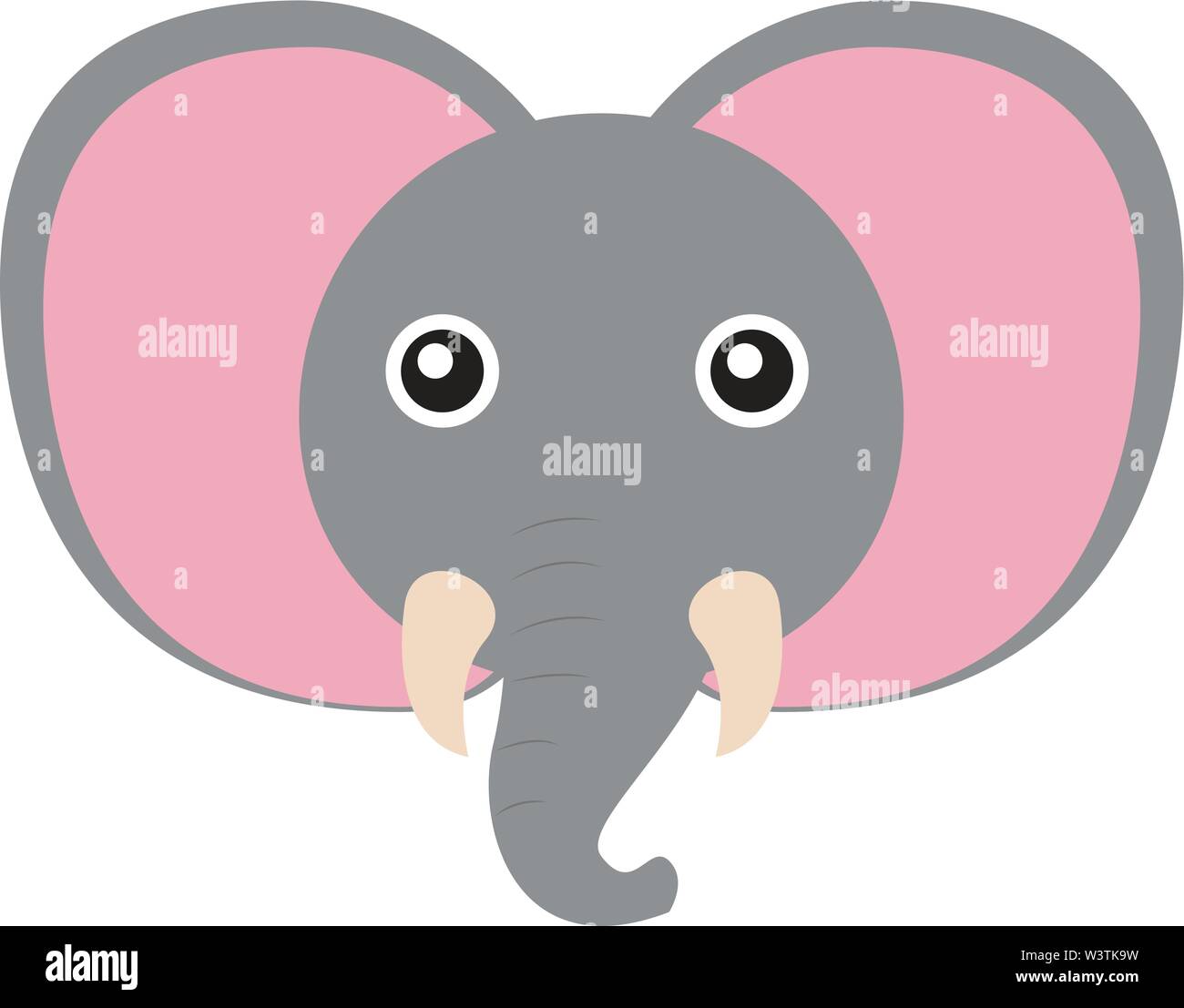 Cute little elephant, illustration, vector on white background Stock ...