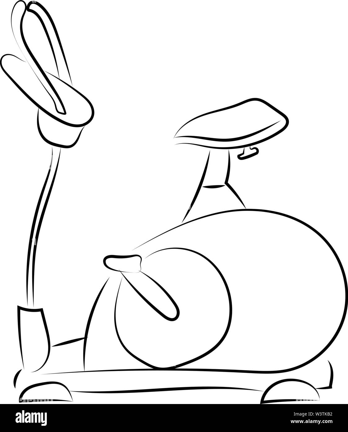 Exercise machine sketch, illustration, vector on white background Stock ...