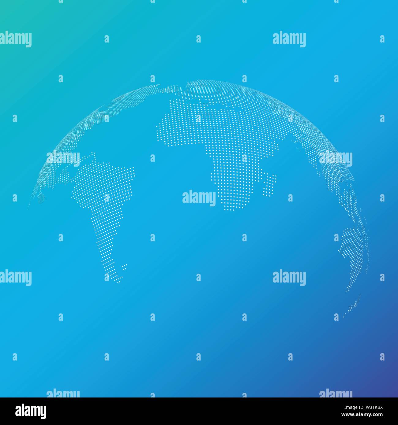 Abstract dotted halftone globe earth. Vector illustration isolated ...