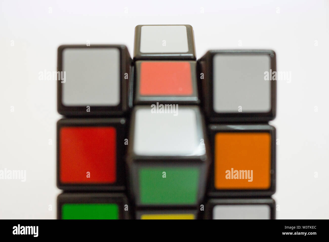 Rubik's cube isolated in white background Stock Photo - Alamy