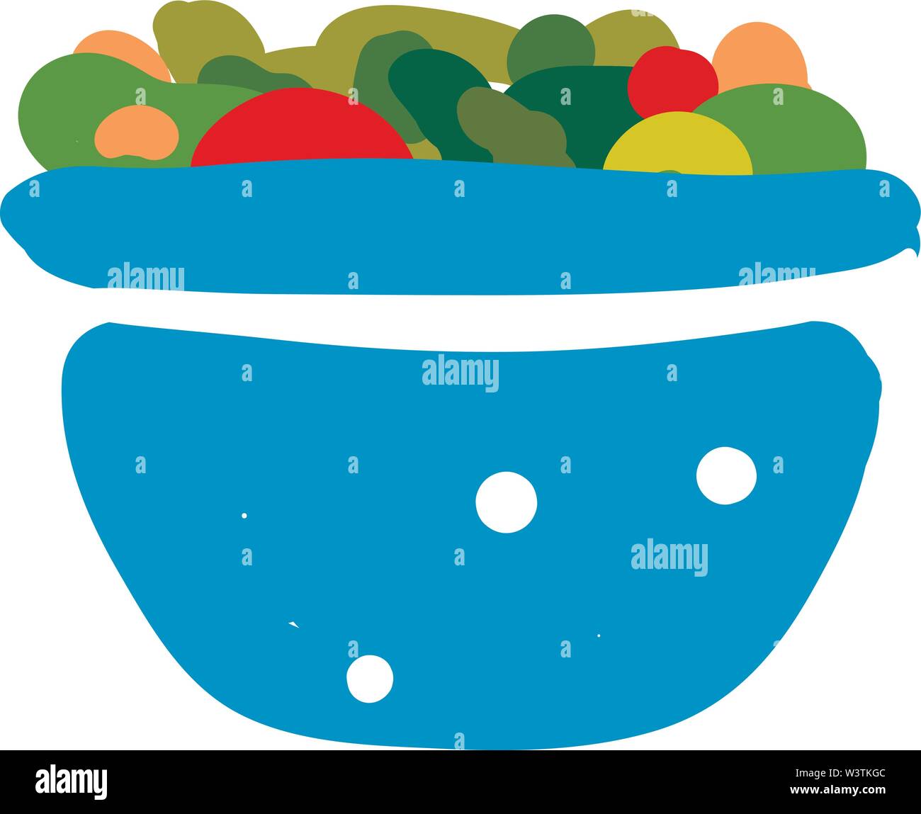 Fruit salad, illustration, vector on white background Stock Vector ...