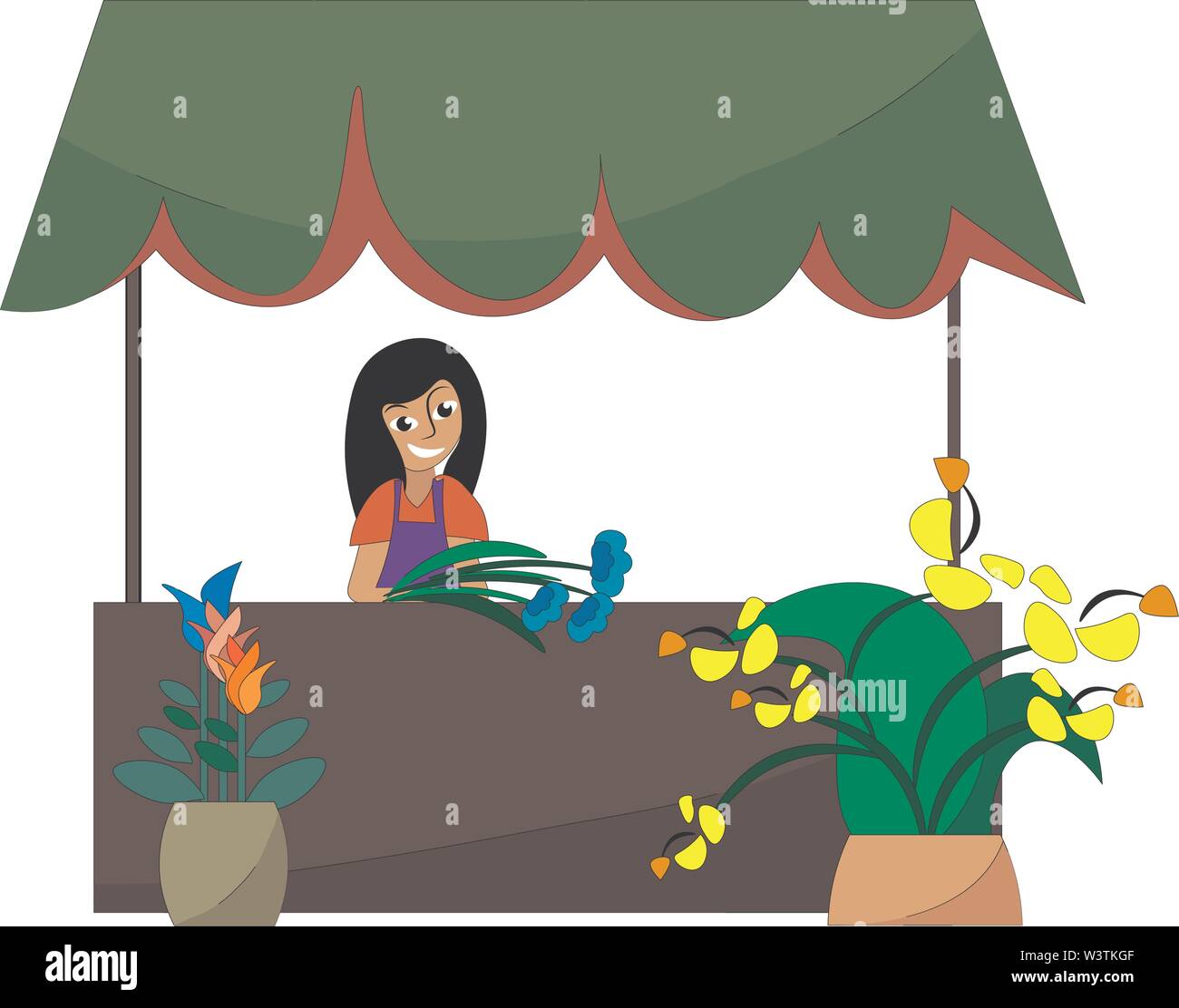 Street flower stall Stock Vector Images - Alamy